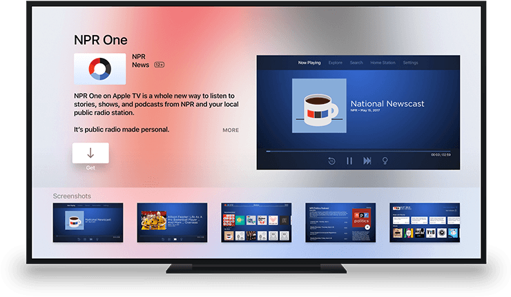 Download Npr One Appletv App Playing On An Appletv - Full Size PNG ...