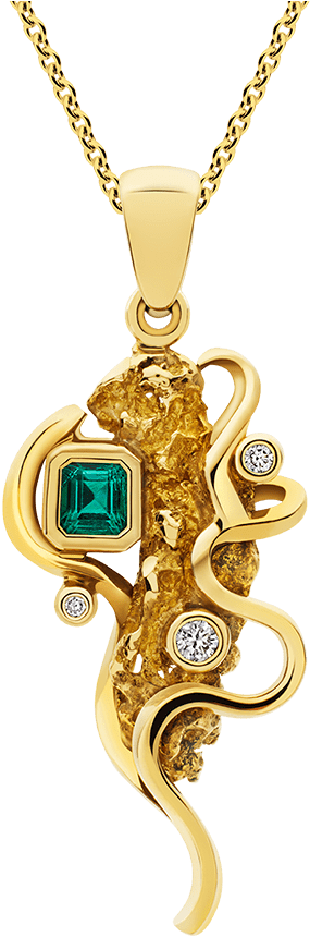 Download Photo Of Nugget Pendant With Emerald And Diamonds - Full Size ...