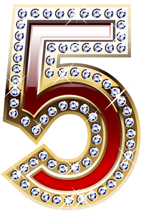 Download Free Png Gold And Red Number Five Png Images Transparent ...