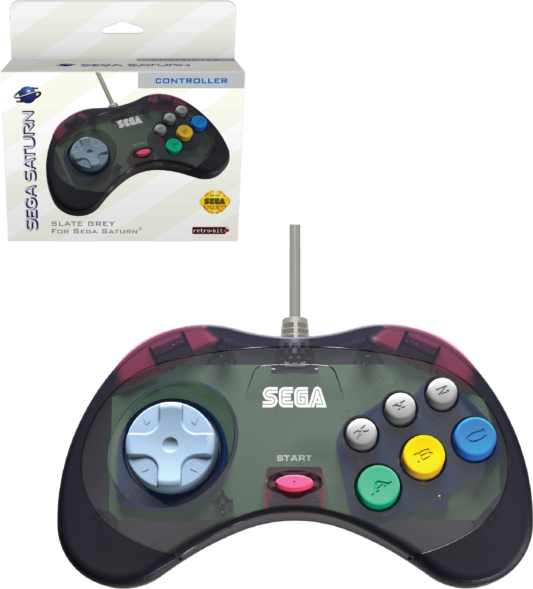 Download Sega Saturn 8-button Arcade Pad - Game Controller - Full Size ...