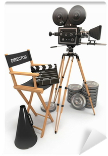 Download Vintage Camera, Director Chair And Reels - Movie Director ...