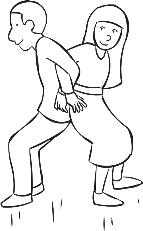 Download Back Two People Standing Back To Back And Linking Elbows ...