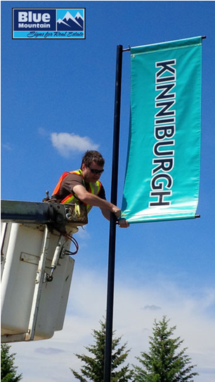 Download Flag Installation Blue Mountain Signs - Banner - Full Size PNG ...