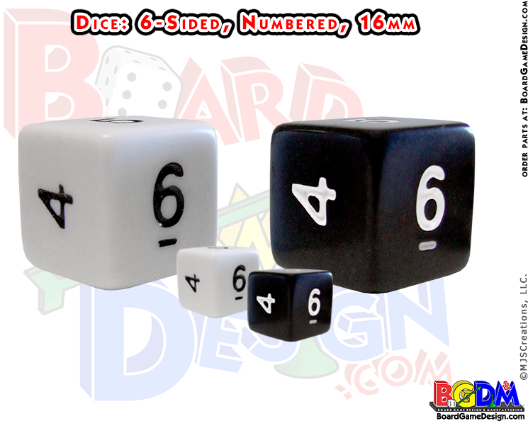 Download 6 Sided Numbered Dice, D6 - Quad Fold Board Game - Full Size ...