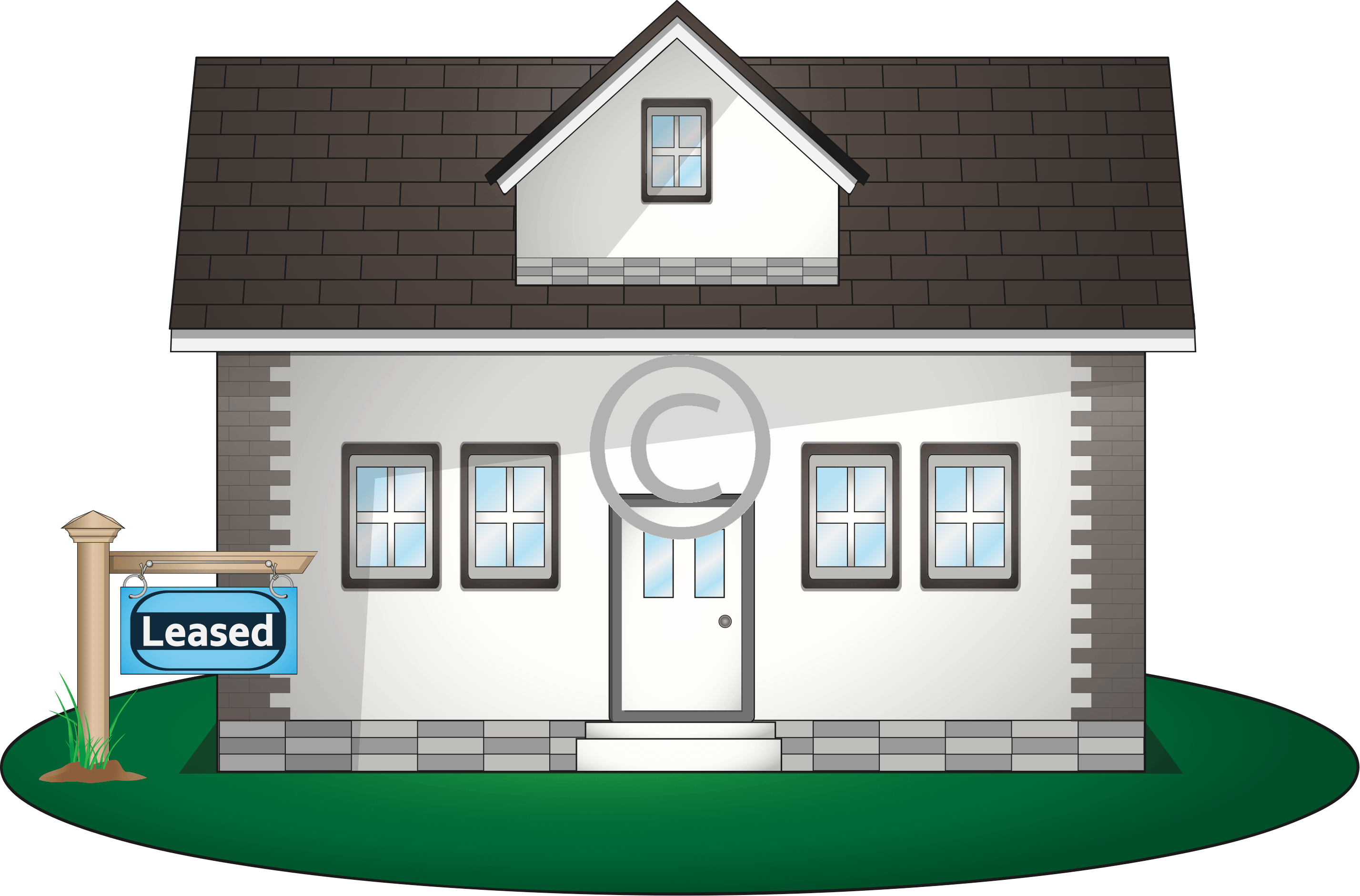 Download House With Leased Sign - House - Full Size PNG Image - PNGkit