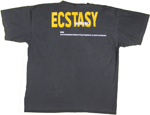 Download "ecstasy" Black Wash T-shirt - Active Shirt - Full Size PNG ...