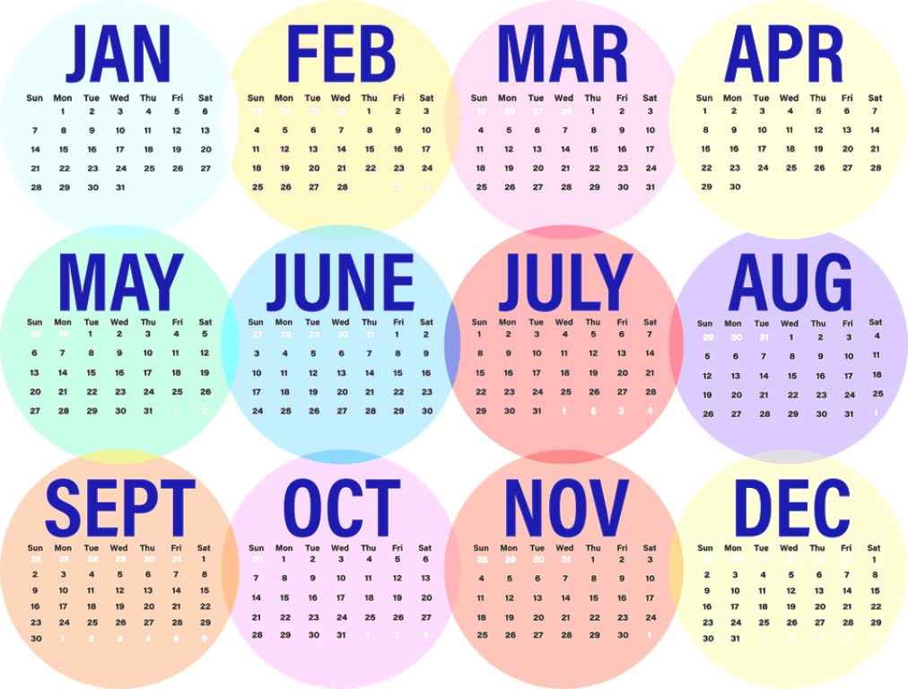 Download Free Printable Calendar - Sticker - Full Size PNG Image - PNGkit