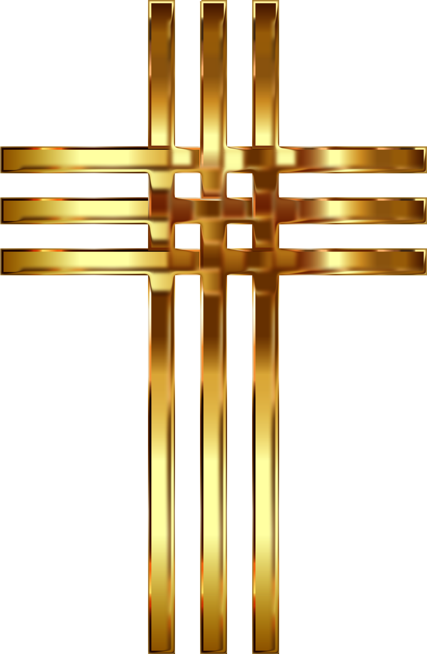 Download Interlocked Stylized Golden Cross Enhanced 2 No Background ...