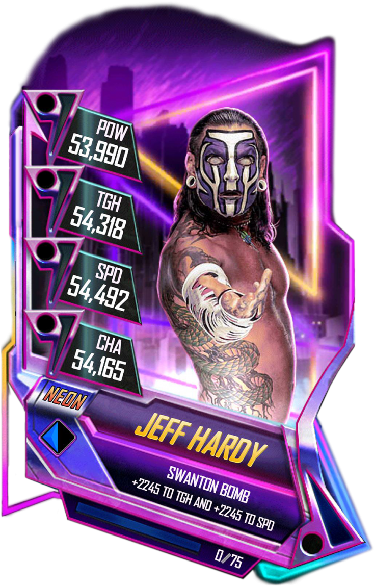 Download Jeffhardy S5 23 Neon - Wwe Supercard Neon Cards - Full Size ...