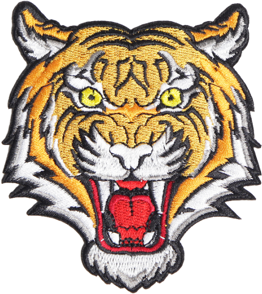 Download Bij Kiki Iron-on Patch Tiger - Black And White Tiger Drawing - Full Size PNG Image - PNGkit