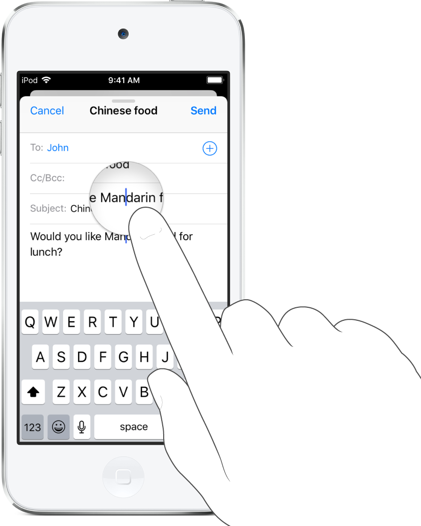 Download A Finger Touching The Screen To Get A Magnified View - Iphone ...