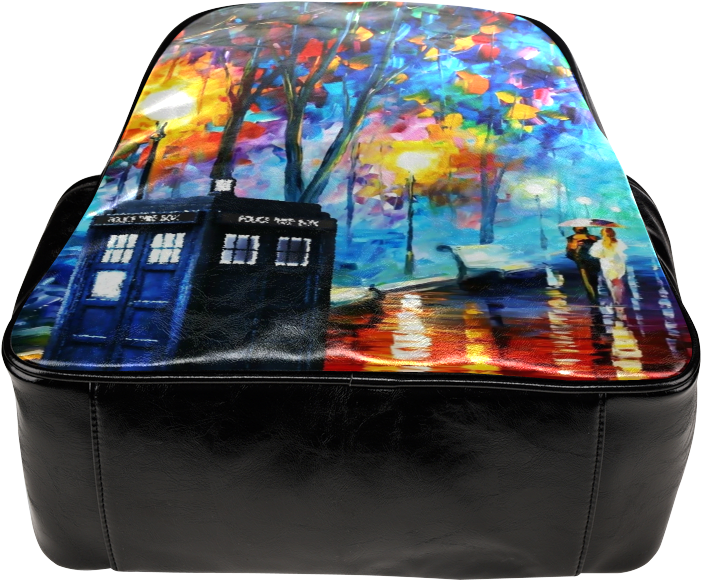 Download Psylocke Multipurpose Leather Backpack With Tardis - Hand ...