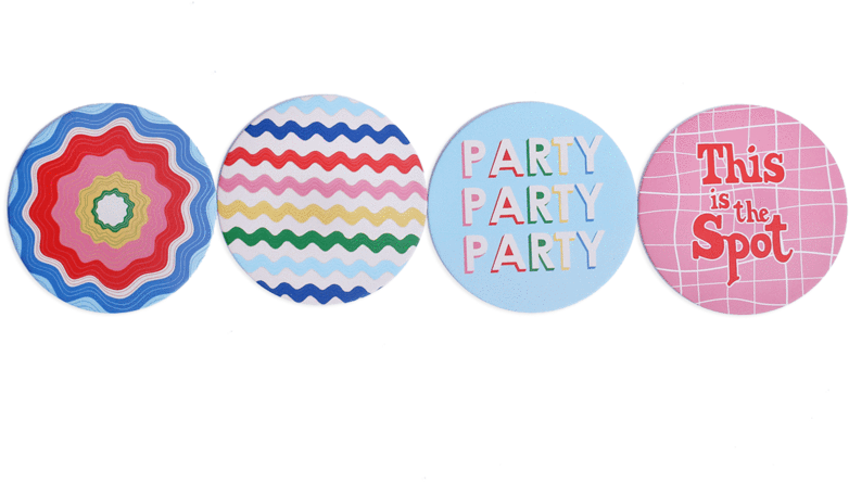 Download House Party Coaster Set - Circle - Full Size PNG Image - PNGkit