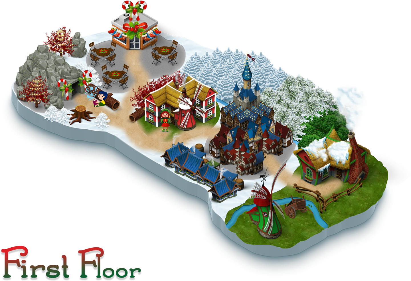 Download Transparent View A 3d Map - Elf Town - PNGkit
