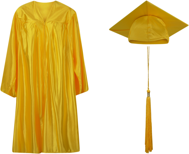 Download Transparent Gold - Yellow Graduation Gown Adult - PNGkit