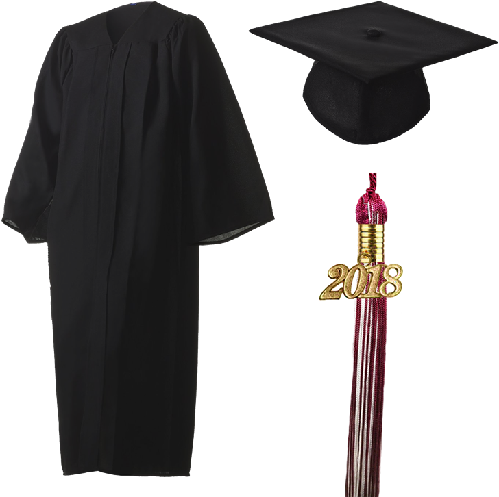 Download 2018 Graduation Black Cap, Gown, & Tassel - Navy Blue ...