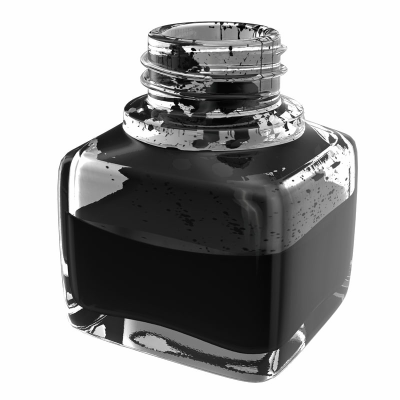 Download Ink Pot Png Pic - Black Ink Bottle Png - Full Size PNG Image ...