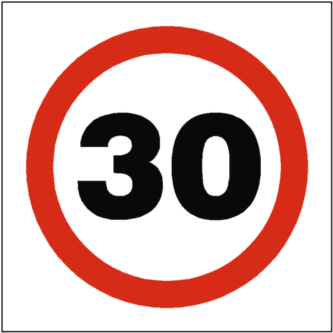 Download 30 Mph Speed Sign - 30 Mph Sign - Full Size PNG Image - PNGkit