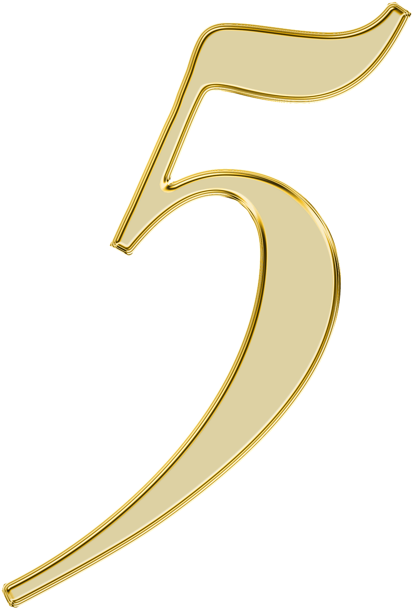 Download This Png File Is About Numbers , Miscellaneous - Number 5 Gold ...