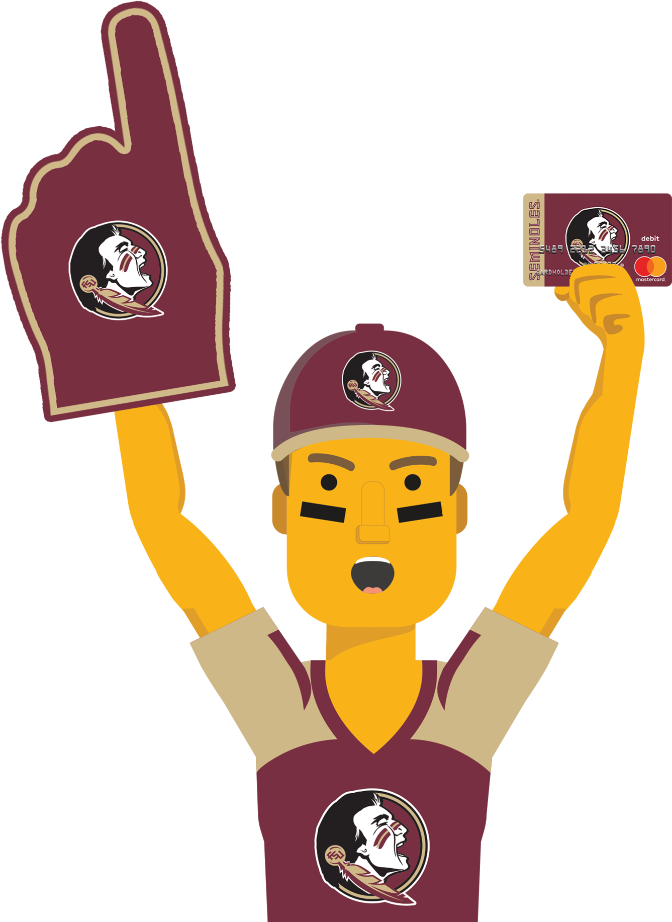 Download Florida State Ultimate Fan Holding The Florida State - Cartoon ...