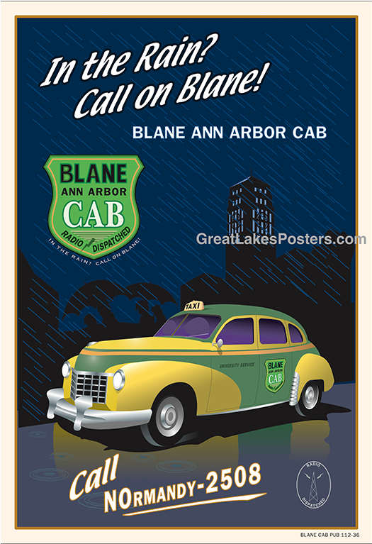 Download Great Lakes Posters Ann Arbor Blane Cab Poster - Full Size PNG ...