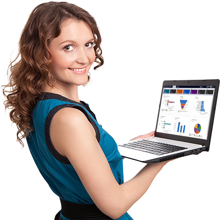 Download Products - Woman Computer Transparent Background - Full Size ...