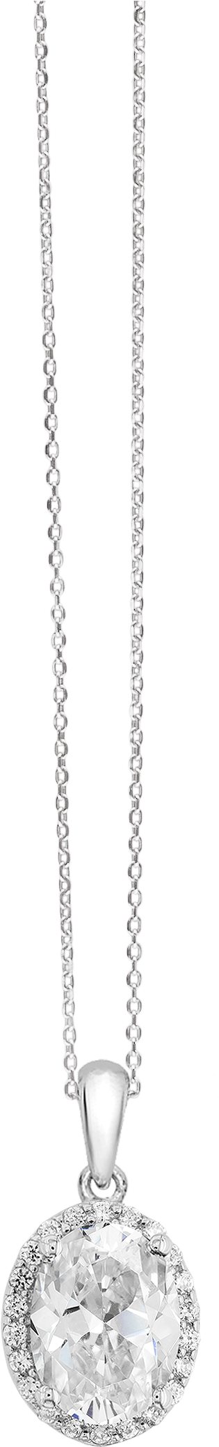 Download Royale Sterling Silver & White Crystal Pendant With - Locket ...