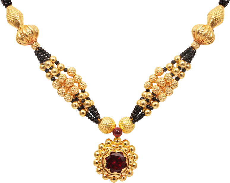 Download Multilayer Traditional Embossed Gold Mangal Sutra - Necklace ...