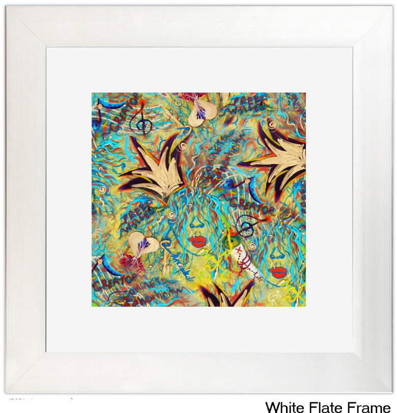 Download Untamable Collage Monarch White Flat Frame - Motif - Full Size ...