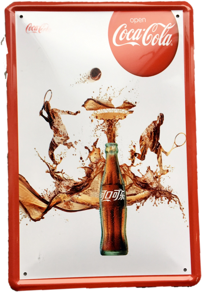Download Metalen Bord Coca Cola Splash Bottle 2 20x30cm - Coca Cola ...
