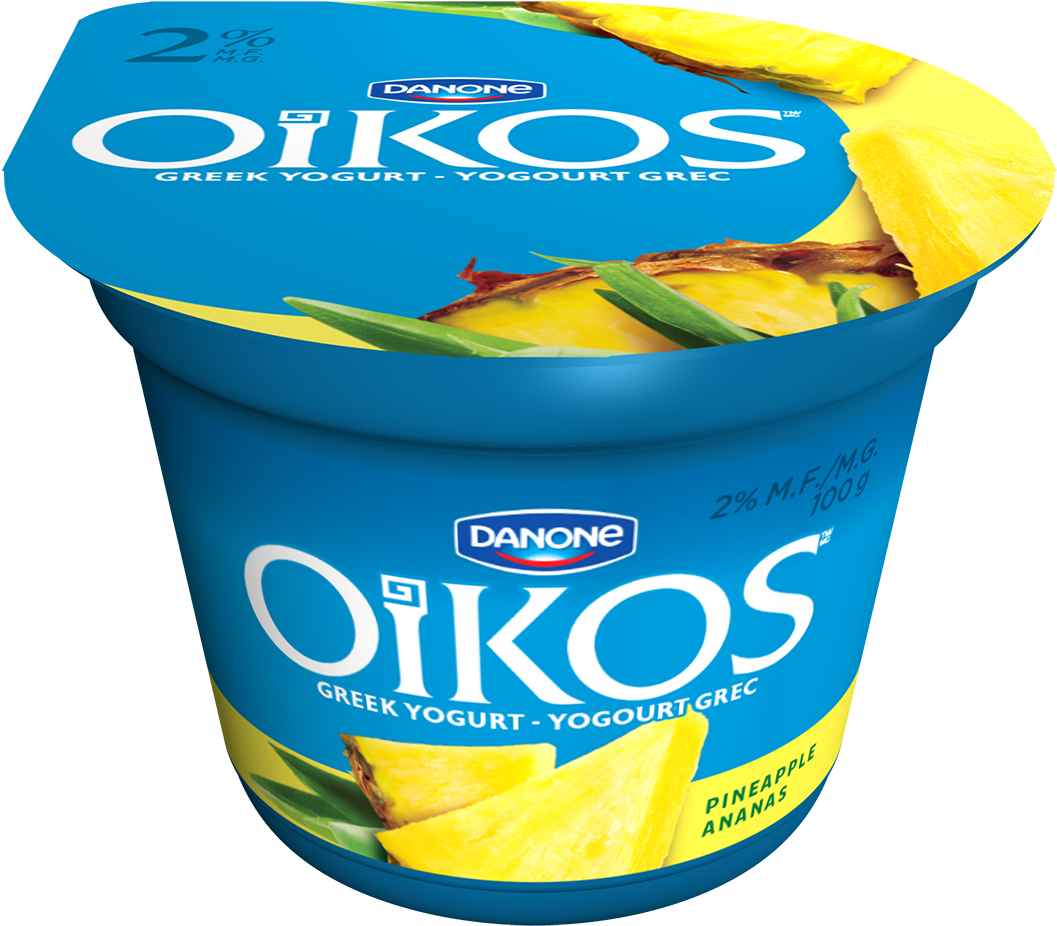 Download 4 X 100 G - Oikos Greek Yogurt Banana - Full Size PNG Image ...