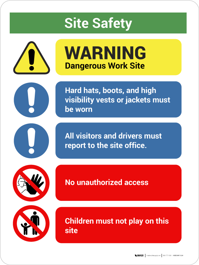 Download Transparent Construction Safety Site Notice Wall Sign - Sign ...