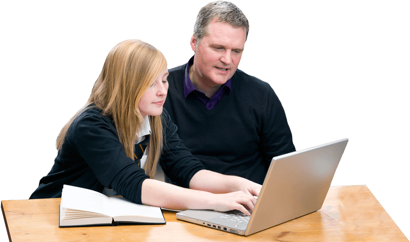 Download Teen And Parent Studying - Parents Studying - Full Size PNG ...