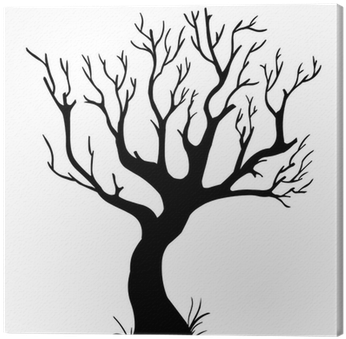 Download Vector Black Silhouette Of A Bare Tree Canvas Print ...
