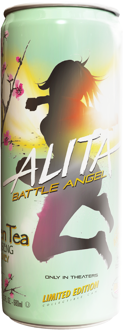 Download Atlia Battle Angel Green Tea Can - Energy Shot - Full Size PNG ...