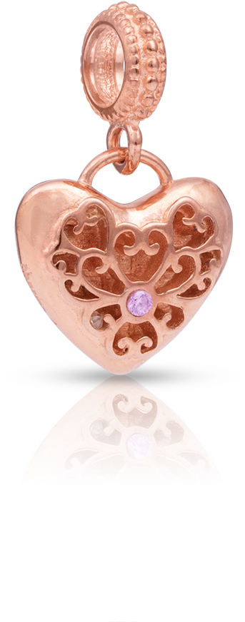 Download An Open Heart Charm- Rose Gold - Locket - Full Size PNG Image ...