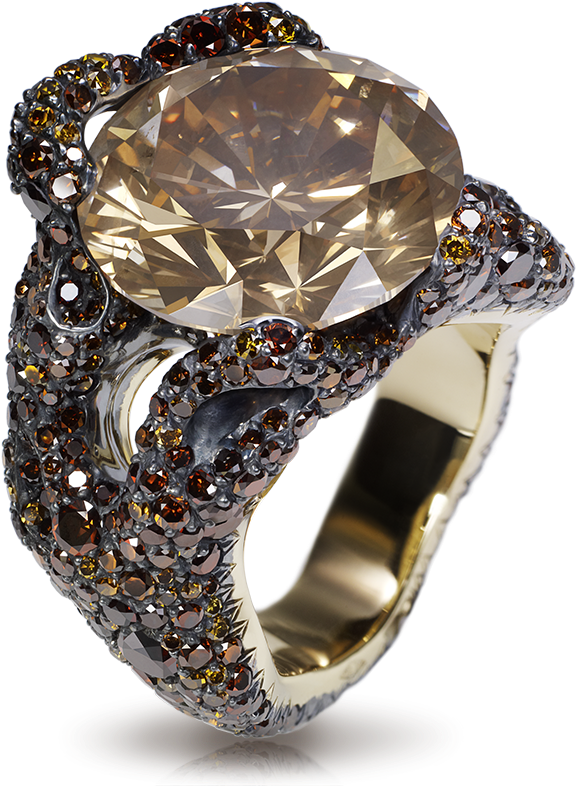 Download Fabergé Tree Root Ring 1 Large Round Coloured Diamond ...