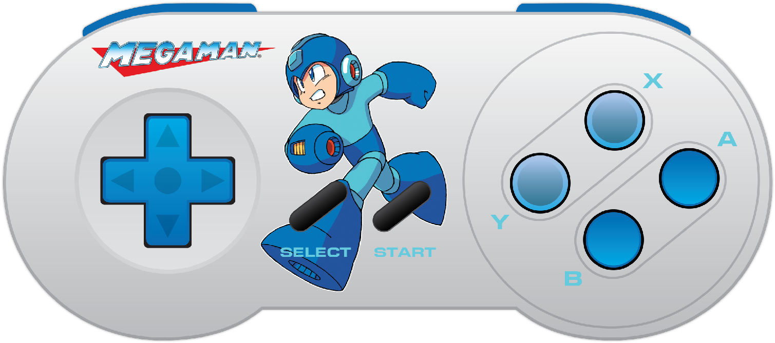 Download Retro-bit Super Nintened Mega Man Snes Controller Dual - Mega ...