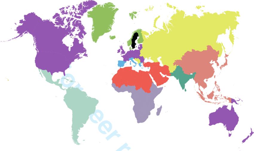 Download World Map With Depicted Ethnic Categories - Simple High ...