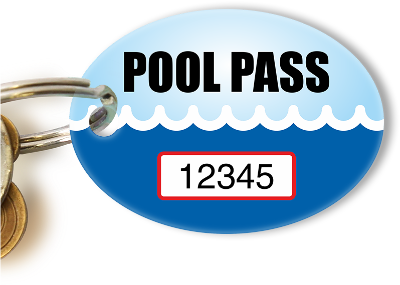 Download Pool Pass In Oval Shape, Waves Print - Land Glass - Full Size ...