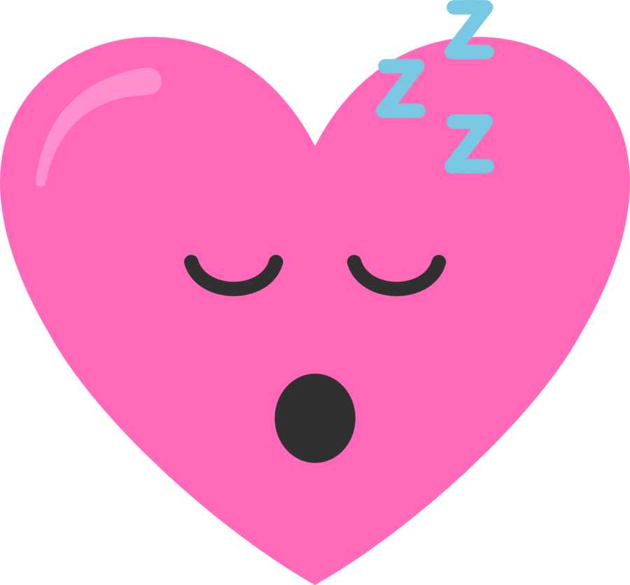 Download Sleepy Pink Heart - Heart - Full Size PNG Image - PNGkit