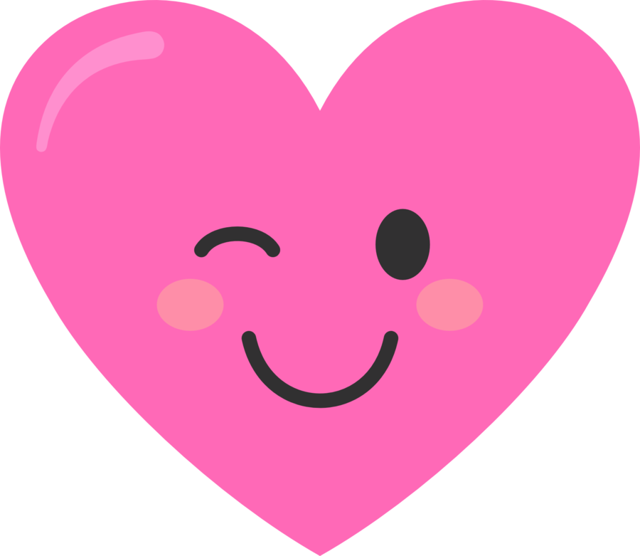 Download Winky Pink Heart - Smiley - Full Size PNG Image - PNGkit