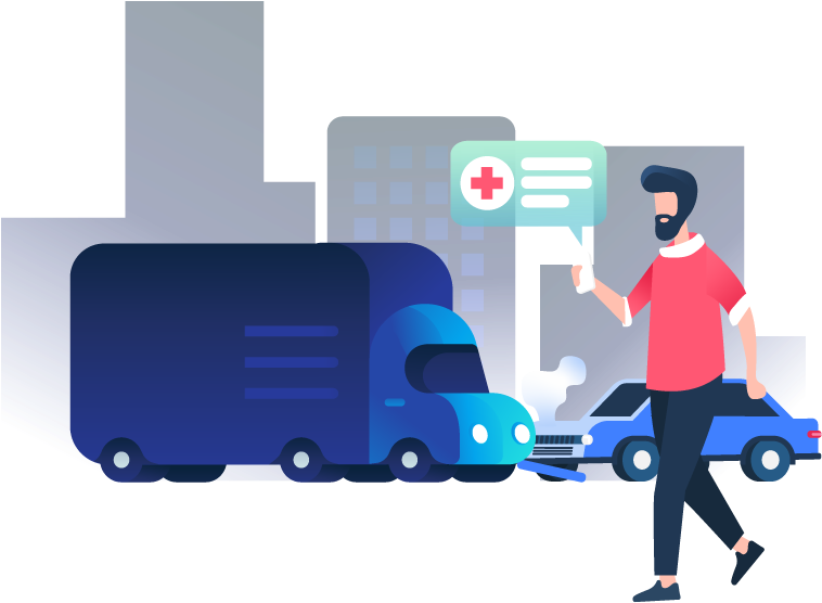 Download Person Calling Ambulance At A Car Crash Scene - Illustration ...