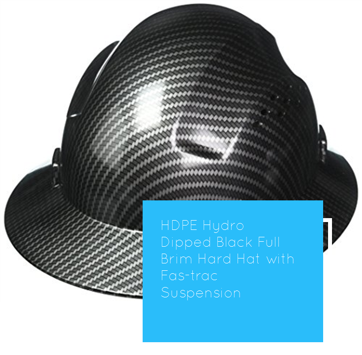Download Hdpe Hydro Dipped Black Full Brim Hard Hat With Fas-trac ...