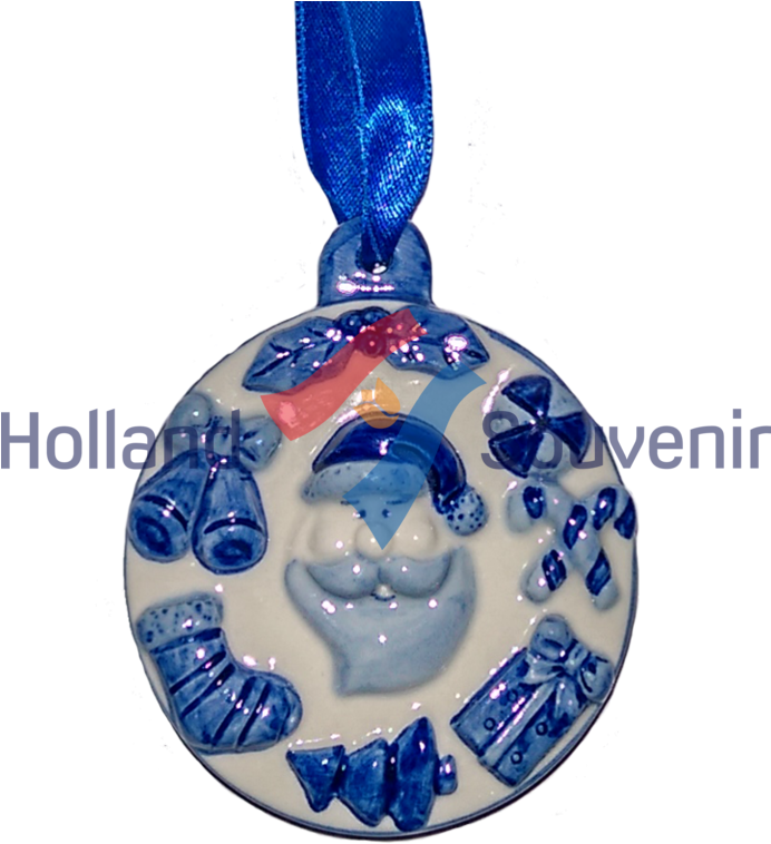 Download Christmas Ornament 3d Delft Santa - Locket - Full Size PNG ...