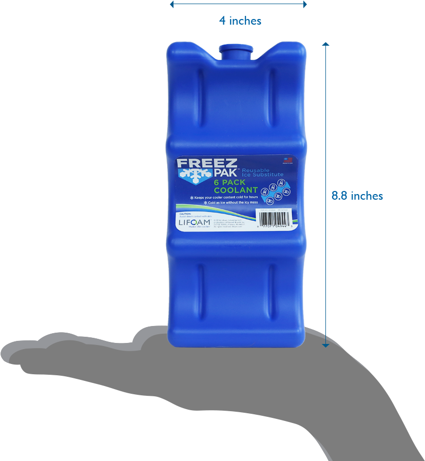 Download Frzpk6pak Front Dimensions - Freez Pak ™ 6 Pack Coolant ...