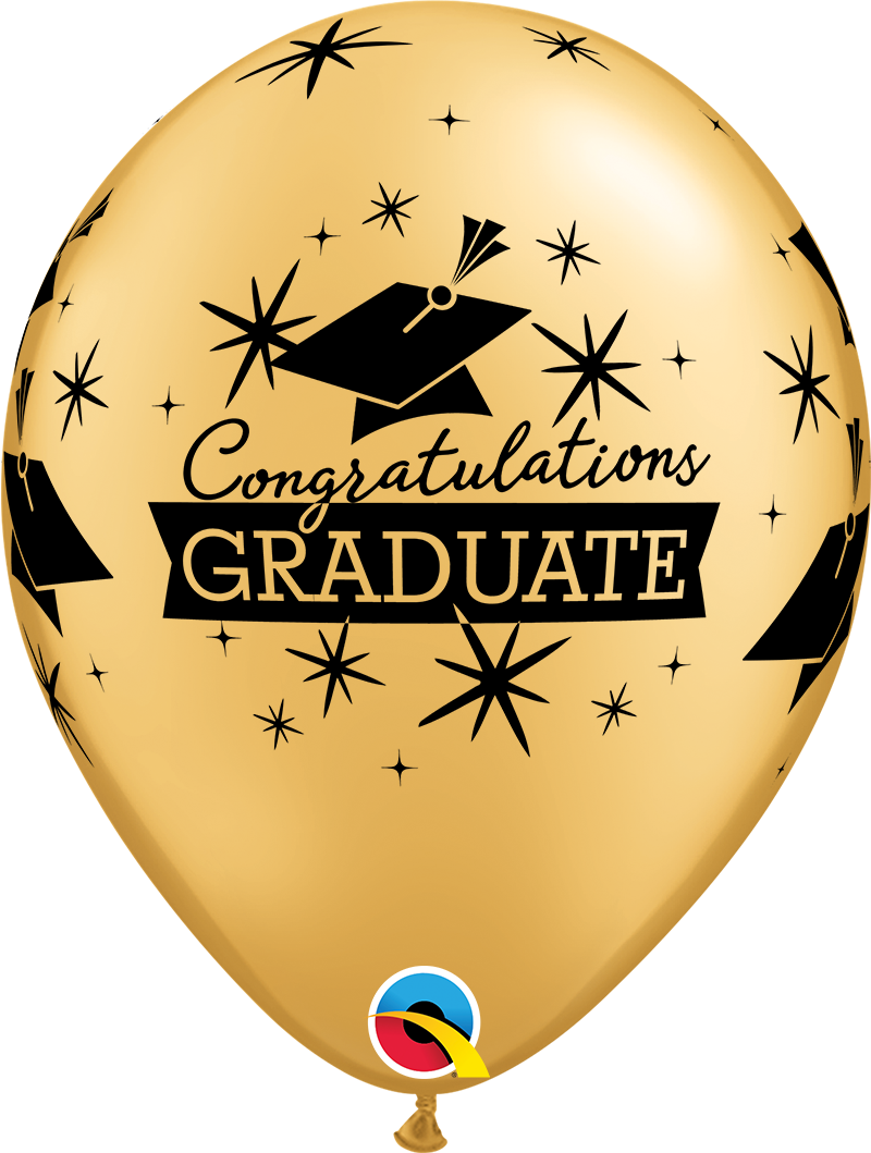 Download Gold And Silver Graduation - Balloon - Full Size PNG Image ...