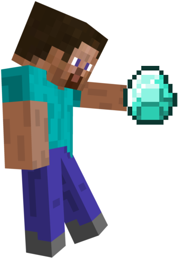 Download Google Search - Minecraft Steve Holding Diamond - Full Size ...