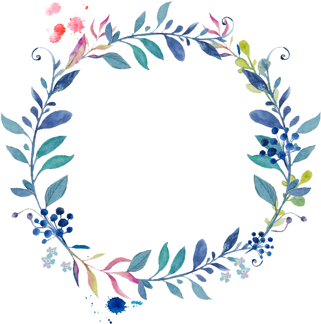 Download Watercolor Wreath Flower Png - Full Size PNG Image - PNGkit