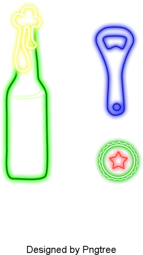 Download Summer Cool Drinks Beer Cartoon Neon Pattern, Beer, - Beer ...